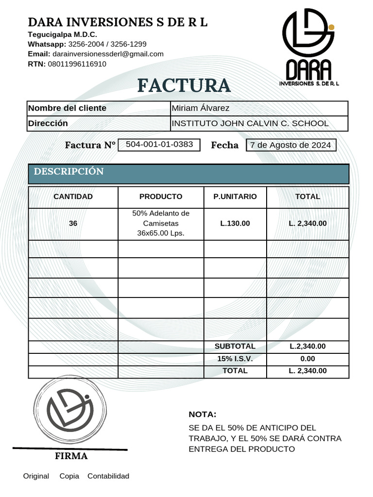 Formato de Facturas | PDF