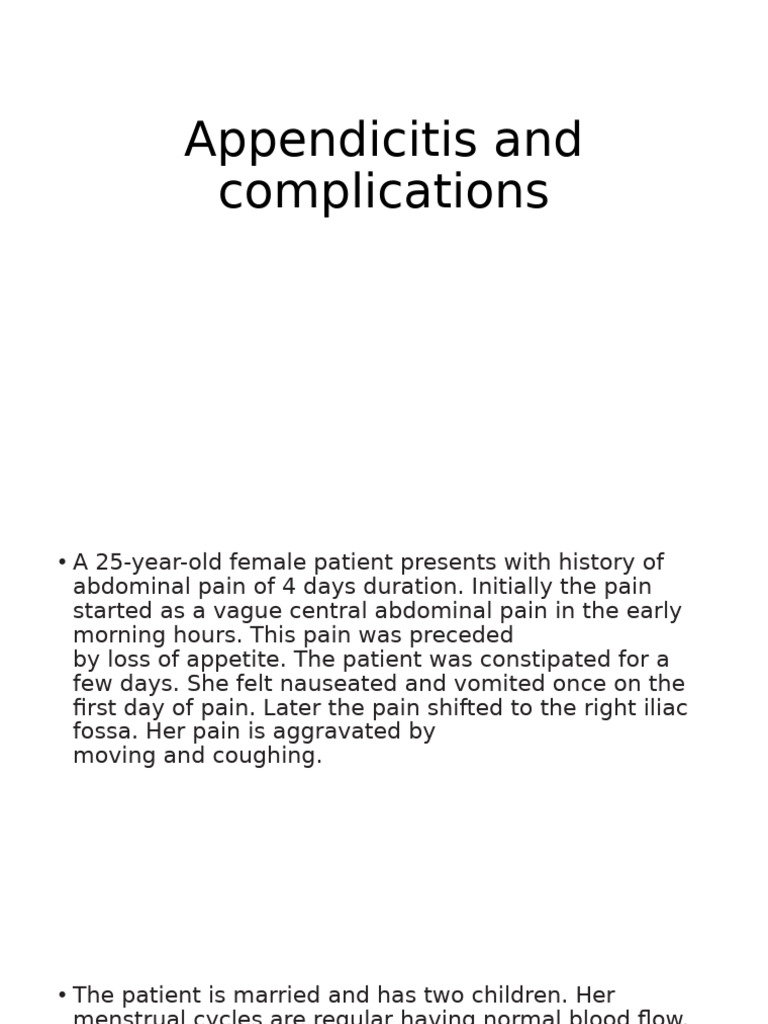 Appendicitis | PDF | Abdomen | Digestive Diseases