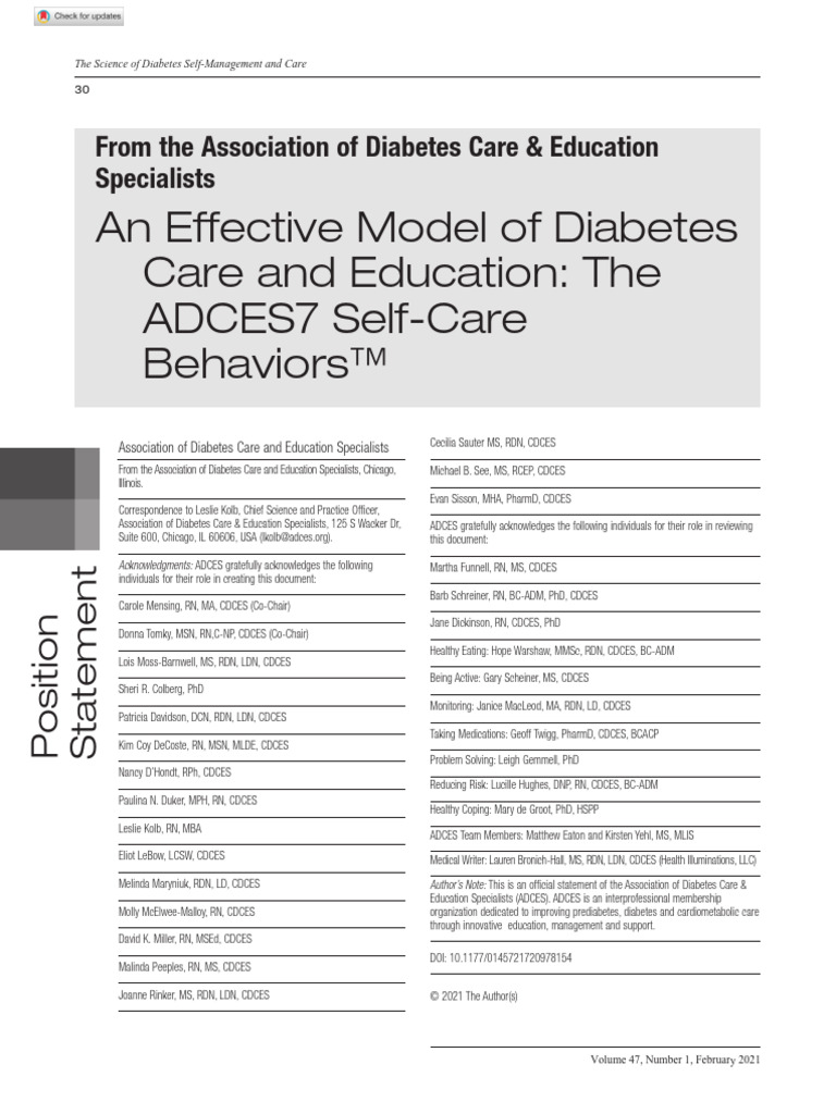 ADCES 7 Actualización 2021 | PDF | Diabetes | Healthy Diet