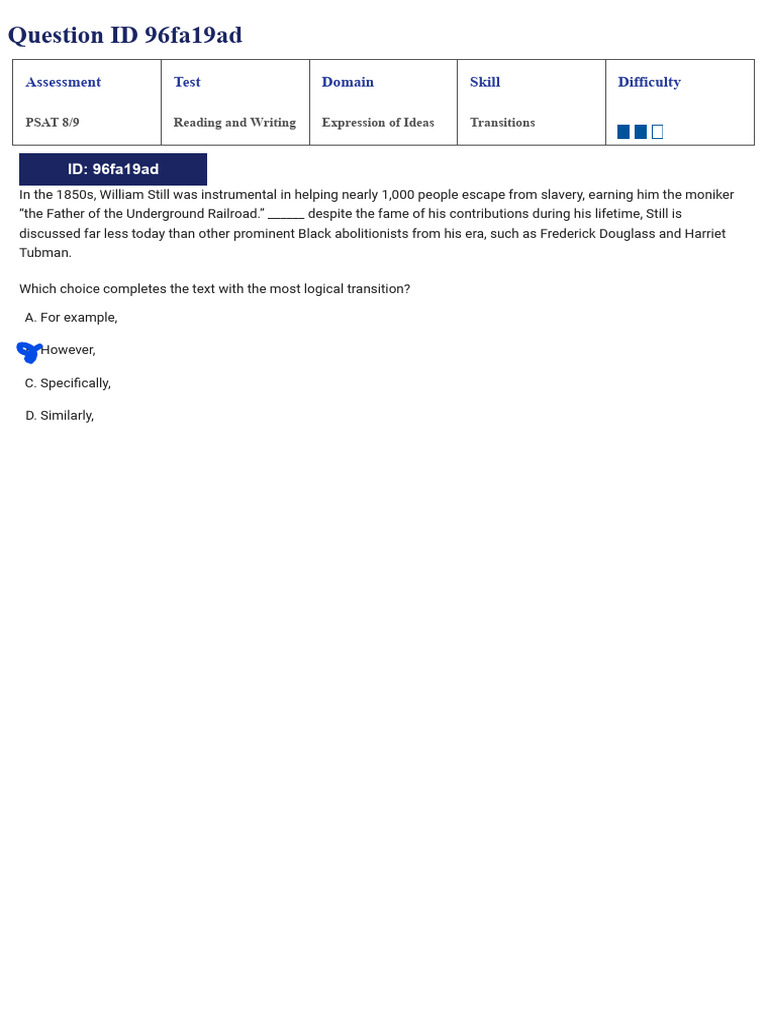 SQB PSAT 8 and 9 Transitions | PDF | Literacy | Biogeography