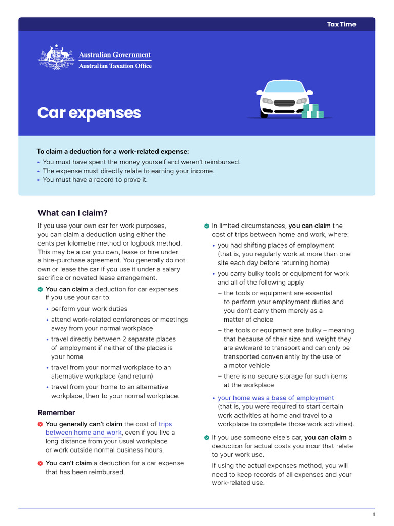 Car Expenses: What Can I Claim? | PDF | Expense | Tax Deduction