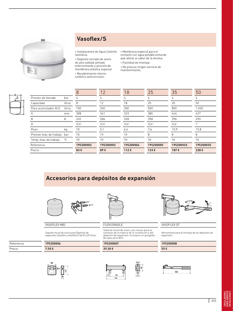 Soportes y Accesorios Vasoflex 8L | PDF | Ingeniero civil