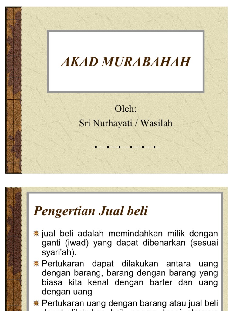Akad Murabahah Dan Akuntasinya | PDF