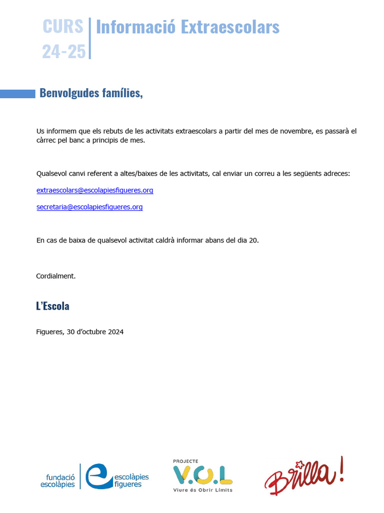 Informació Extraescolars | PDF