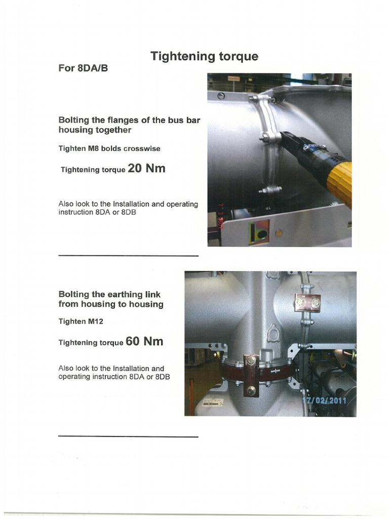 Hoja de Torqueo 8DA | PDF