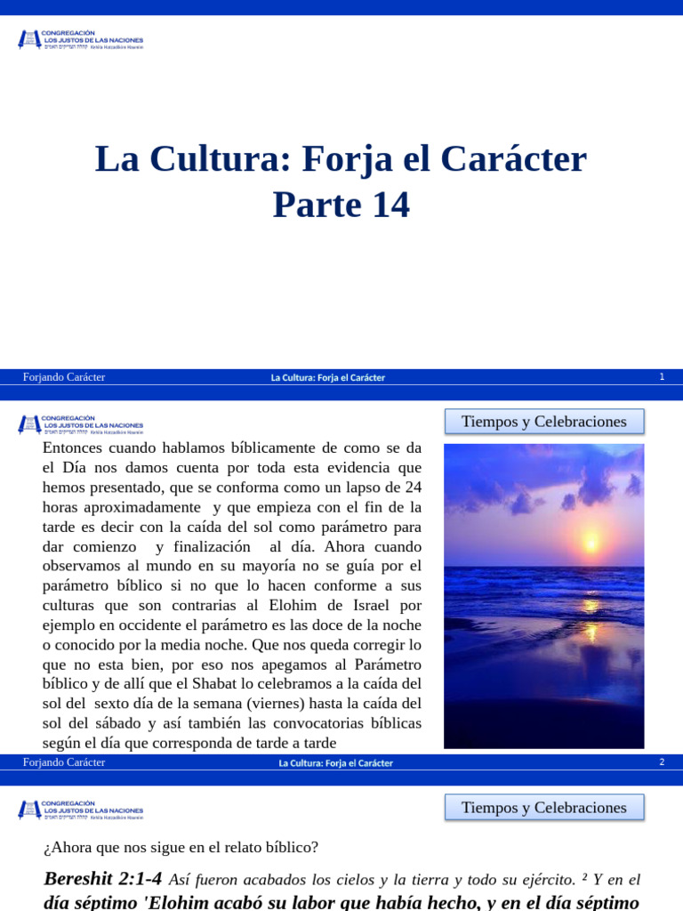La Cultura, Forja El Carácter - PARTE 14 | PDF | Shabat