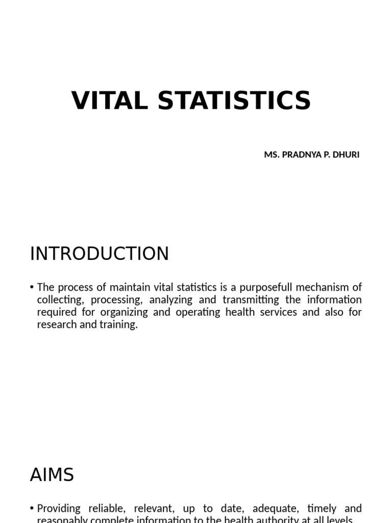 Vital Statistics in Health Services Management | PDF