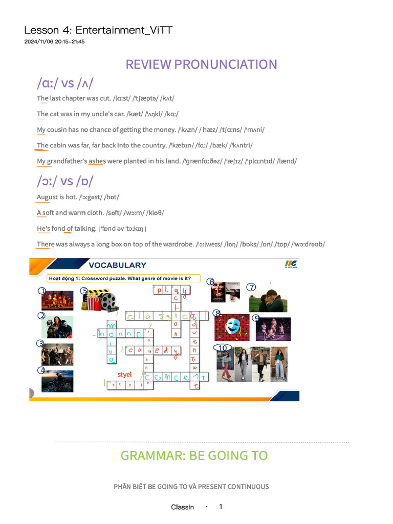 Lesson 4: Entertainment - ViTT - 830737215 | PDF