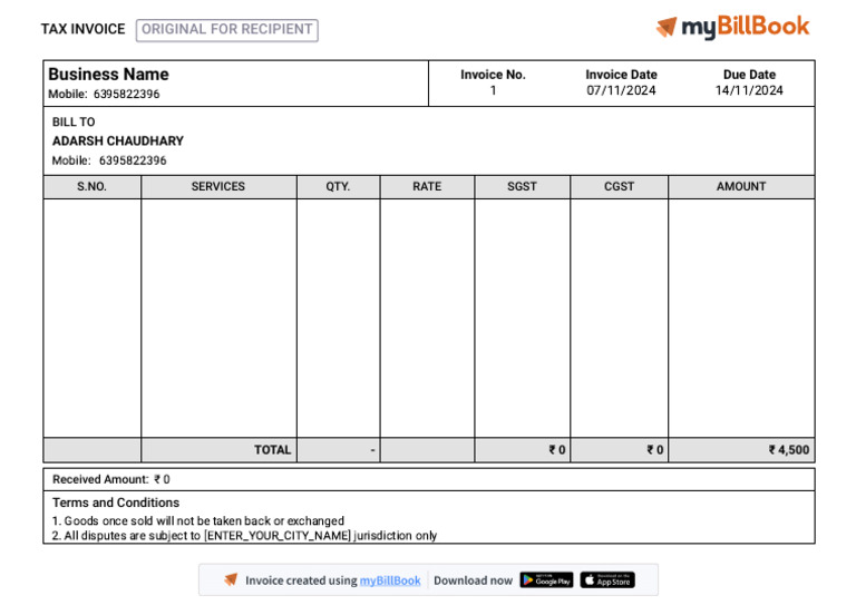 1-Sales Invoice-Adarsh Chaudhary | PDF