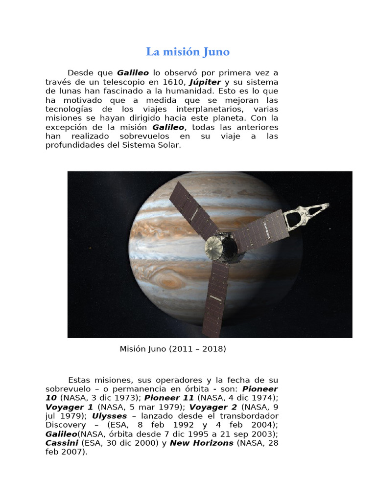 Juno | PDF | Júpiter | Nasa