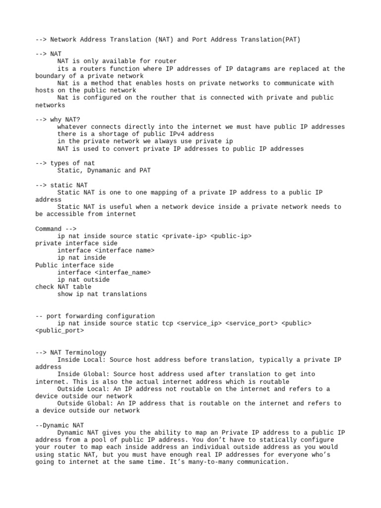 Class 8-NAT PAT | PDF | Ip Address | Internet Protocols