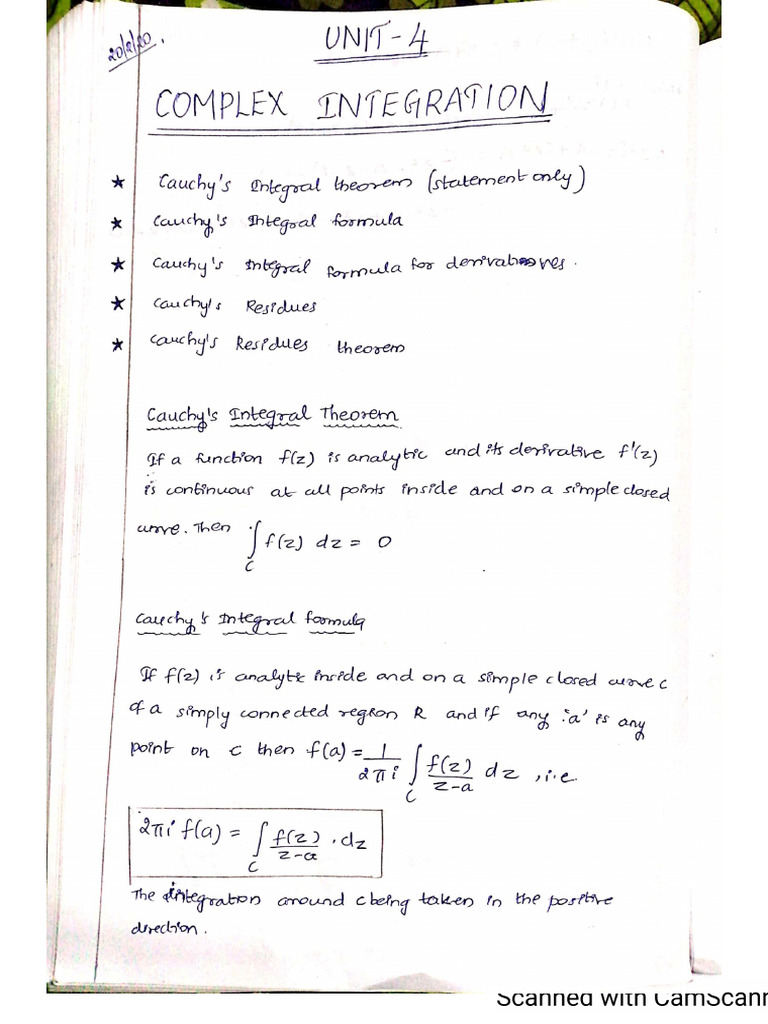 Unit 5 Complex Integration | PDF