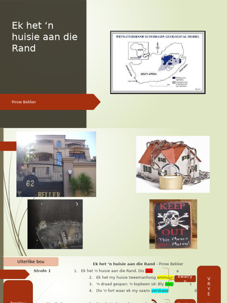 Ek Het N Huisie Aan Die Rand: Pirow Bekker | PDF