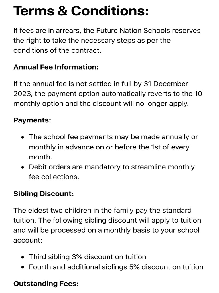 Future Nation Schools Fee Structure 2023 | PDF