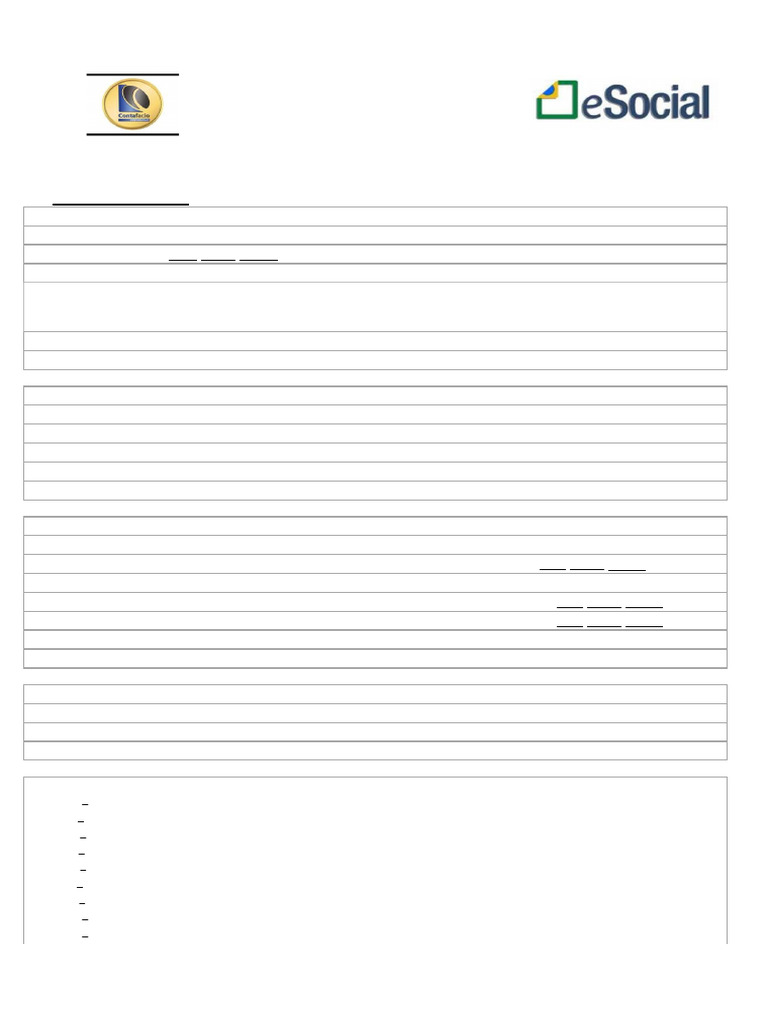 Formulário E-Social | PDF