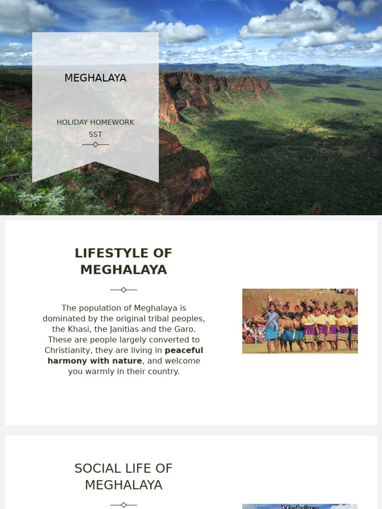 Holiday Homework SST Project On Meghalaya Shaurya | PDF | Religion ...