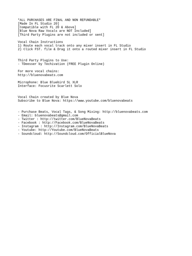 FL Studio Vocal Chain Guide | PDF