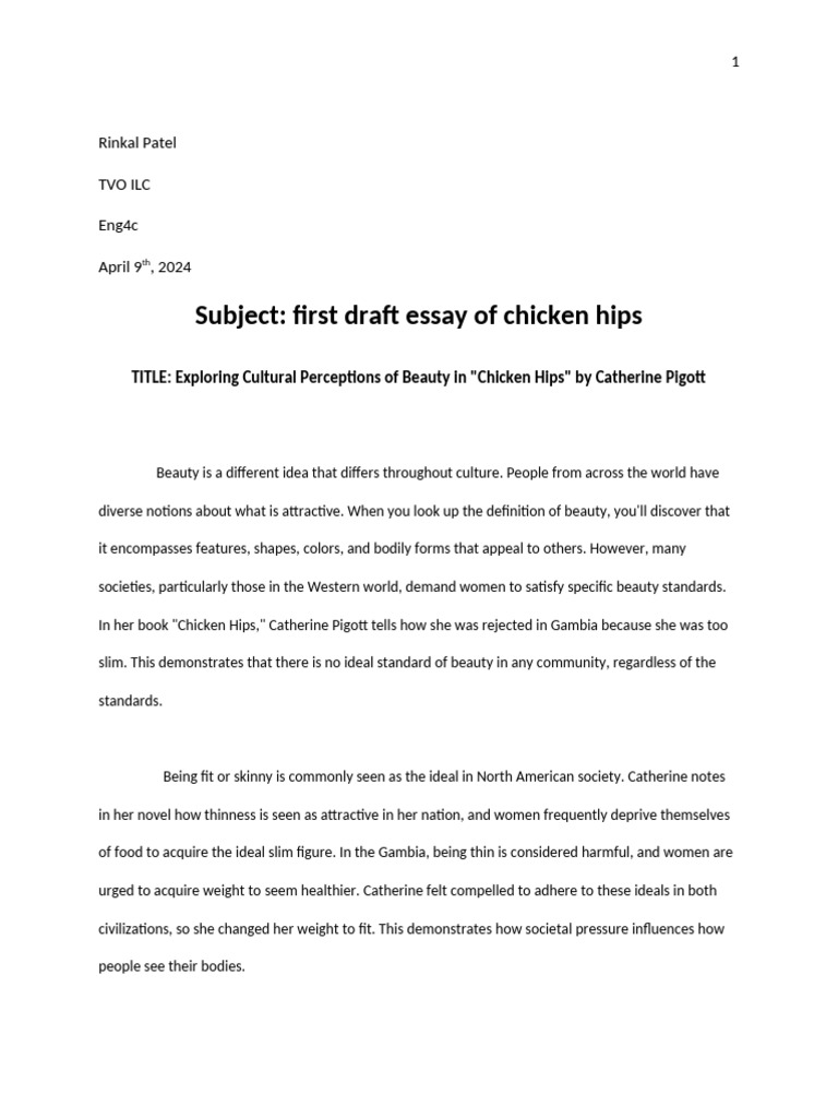 Beauty Standards in "Chicken Hips" | PDF | Beauty | Physical Attractiveness