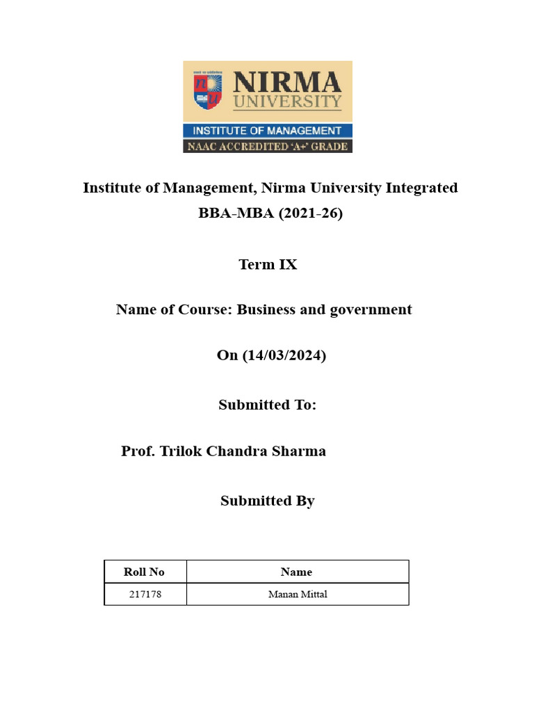 Manan Mittal - B&G | PDF | Intellectual Property | Regulatory Compliance