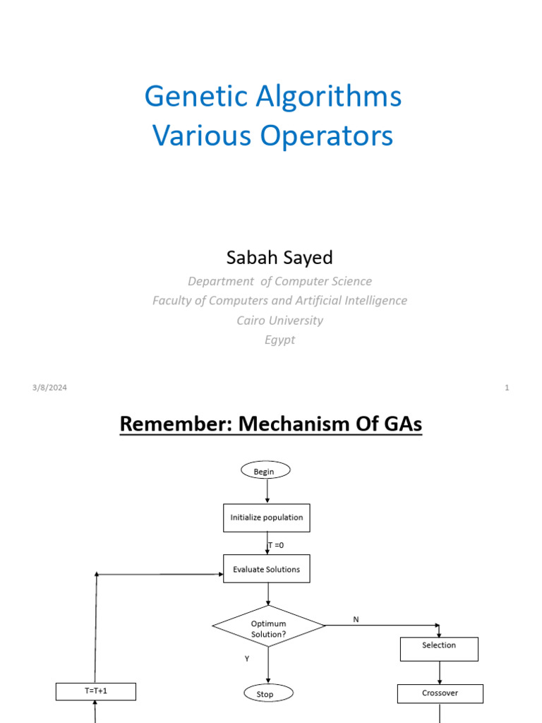 GA Lec5 Operators Selection Replacement | PDF | Applied Mathematics | Genetics