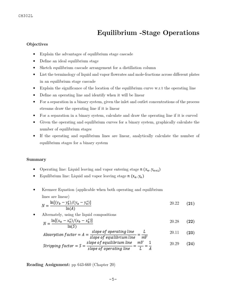 3 Equilibrium Stage Operations | PDF | Science & Mathematics