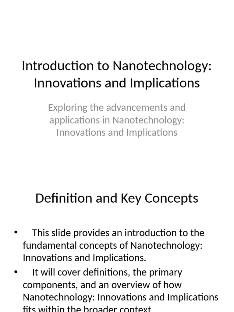Nanotechnology Innovations and Implications Detailed | PDF | Art