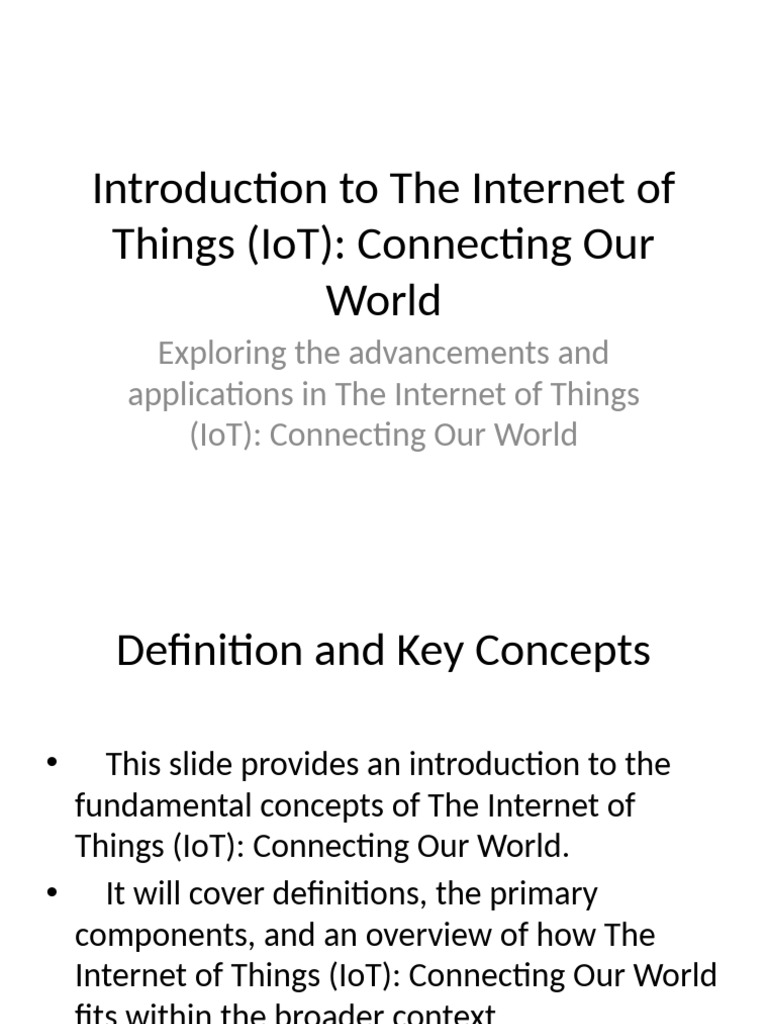 The Internet Of Things Iot Connecting Our World Detailed Pdf