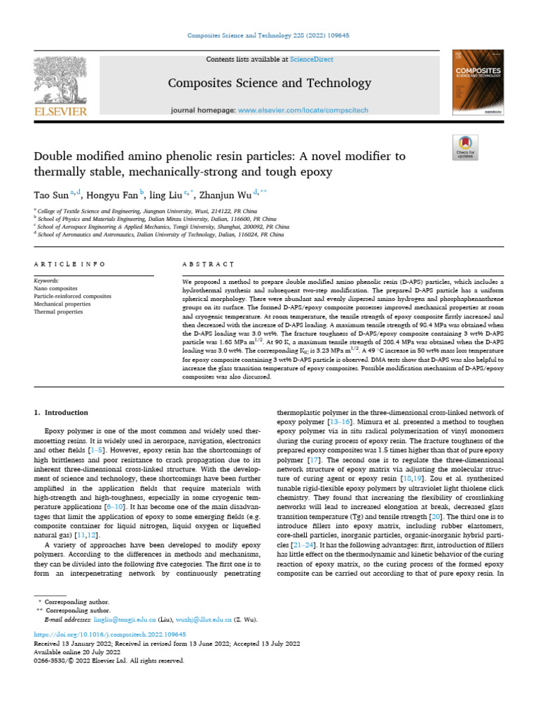 Double Modified Amino Phenolic Resin Particles: A Novel Modifier To ...