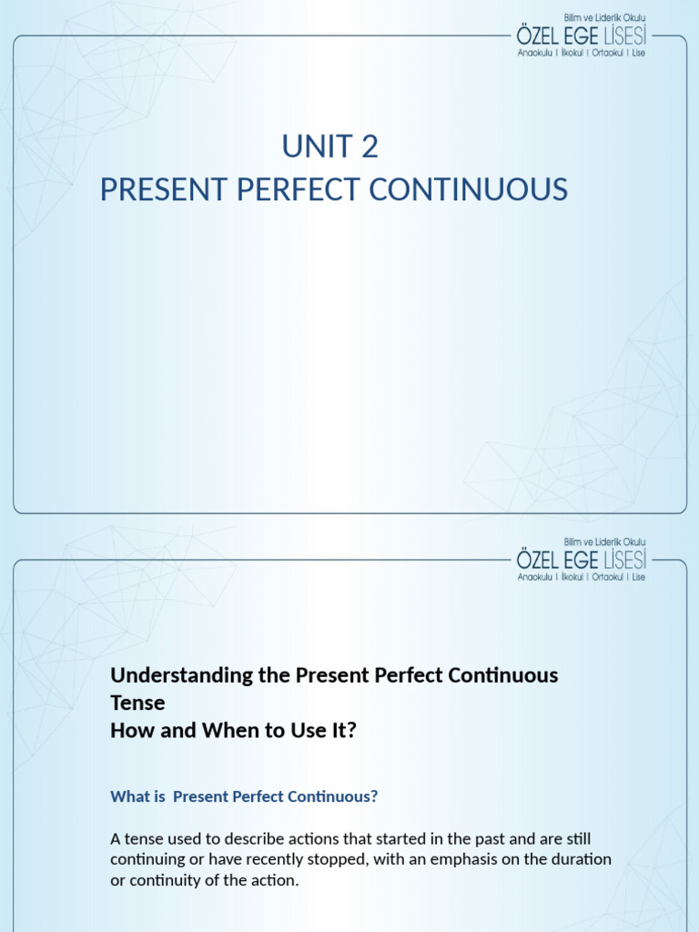 Mastering Present Perfect Continuous Tense | PDF | Self-Improvement