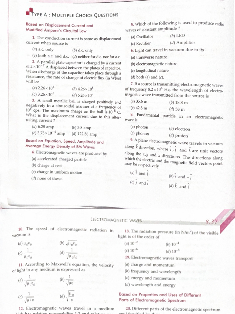 Type A Multiple Choice Questions | PDF