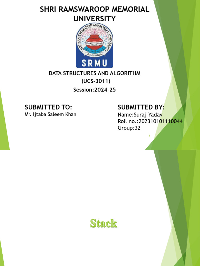 Dsa PPT (Suraj Yadav) 202310101110044 | PDF | Software Development | Computer Science