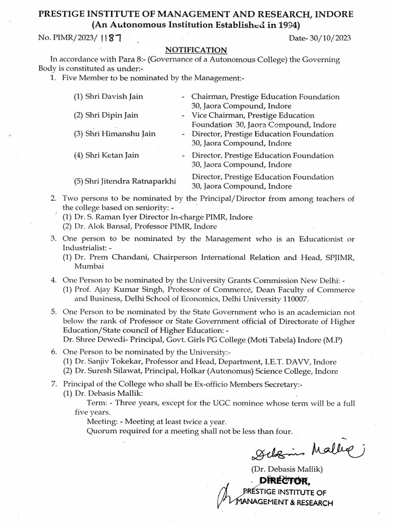 Governing Body | PDF