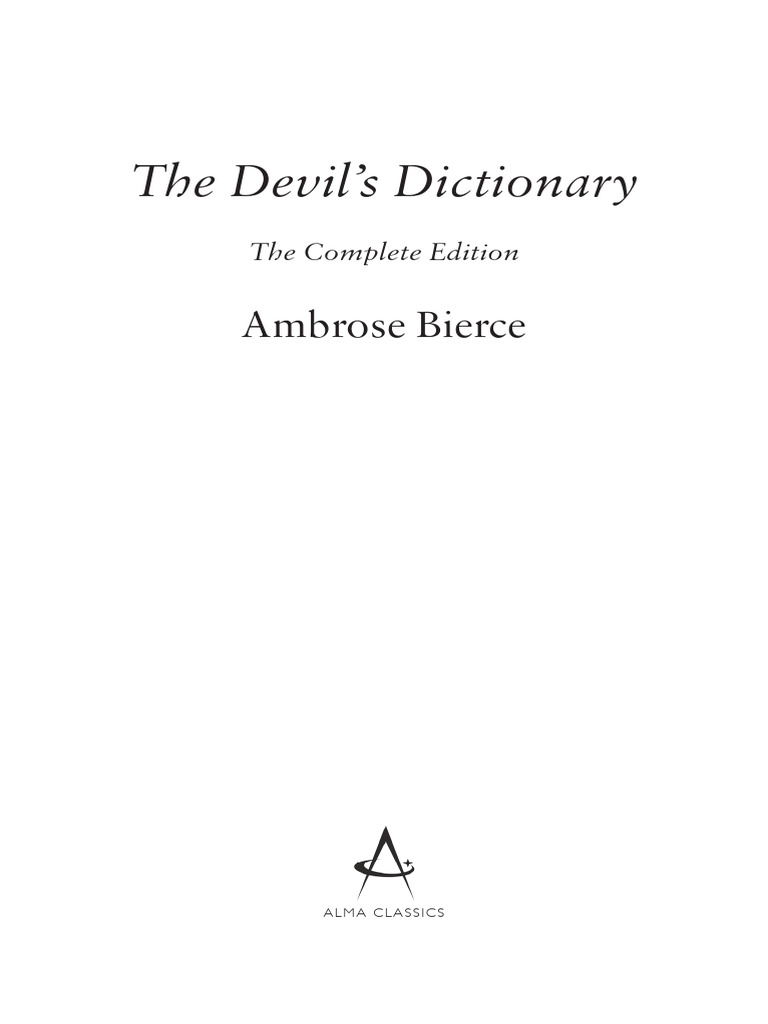 The Devils Dictionary Extract | PDF | Verb | Adjective