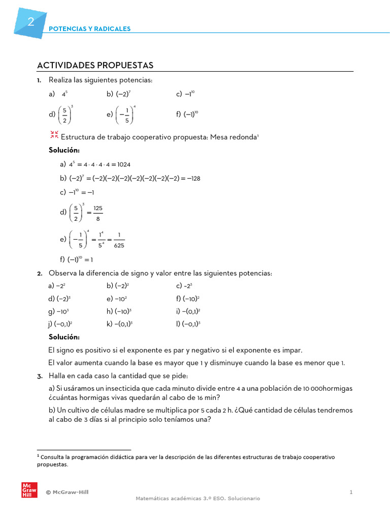 Potencias y Radicales: Ejercicios y Soluciones | PDF | Byte