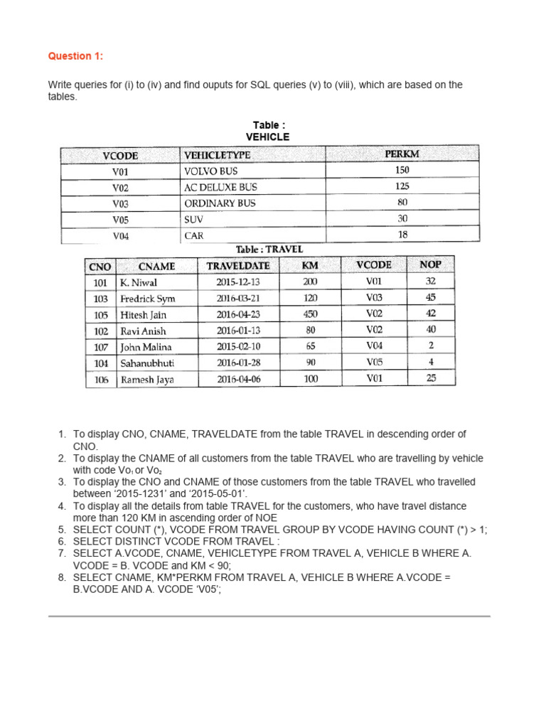 SQL XII Practice Sheet 1 | PDF | Databases | Data Management Software SQL XII Practice Sheet 1 | PDF | Databases | Data Management Software