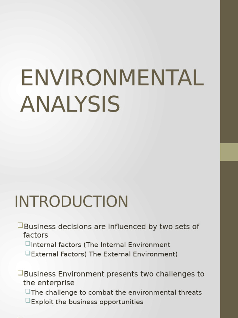 Environmental Analysis | PDF | Swot Analysis | Marketing