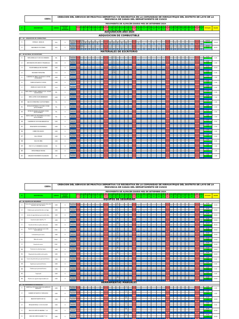 Mov. Almacen Setiembre - 2024 | PDF | Recursos no renovables | Paleontología económica