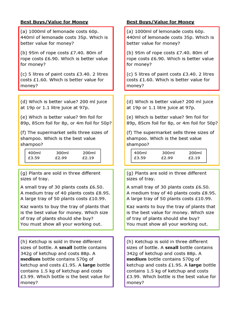 Best Buys Practice Strips | PDF
