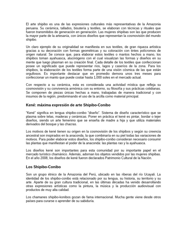El Arte Shipibo Es Una de Las Expresiones Culturales Más ...