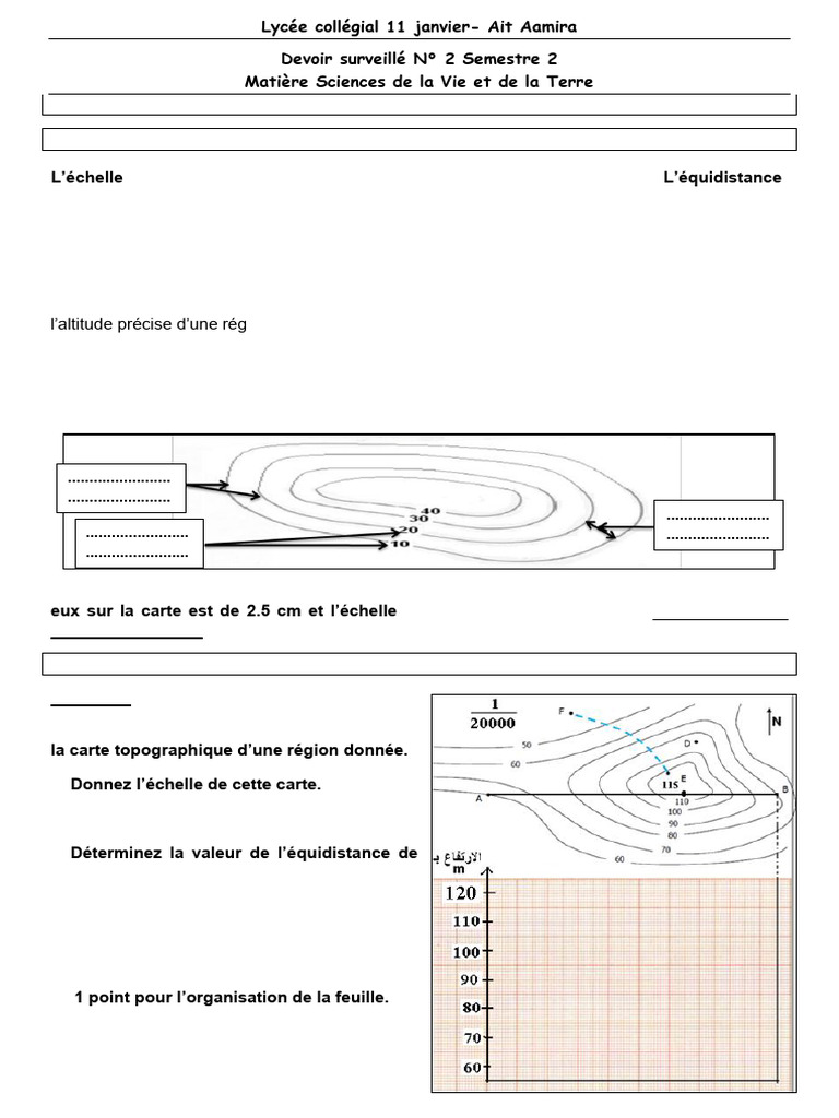 Exercice corrigé sur la carte topographique | PDF | Topographie