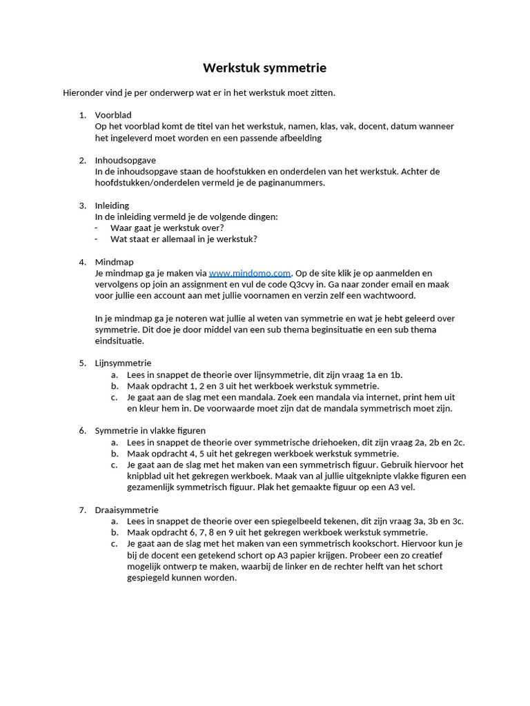 Werkstuk Symmetrie | PDF