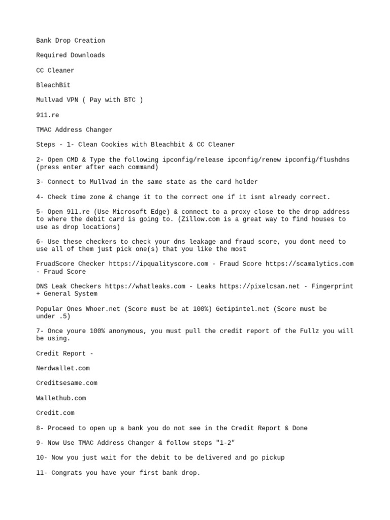 Bank Drop Creation | PDF