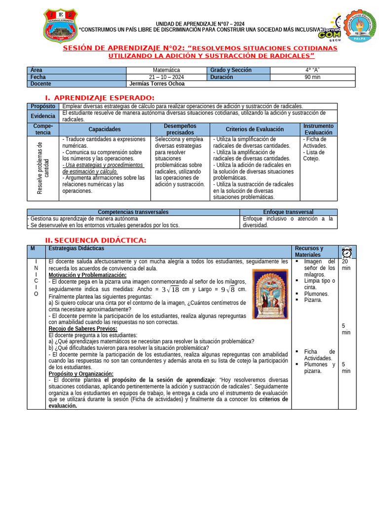 4°-Sesion 2-Ua7 - 2024 | PDF | Evaluación | Aprendizaje