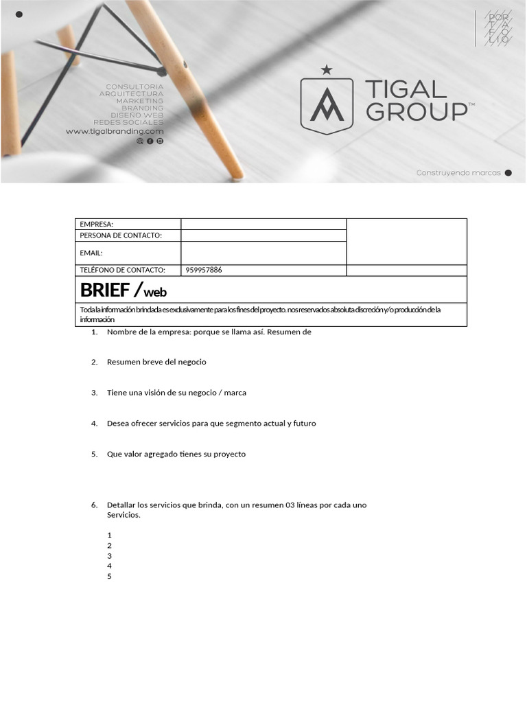 Brief Tigal Group - Web Interactiva | PDF | Crecimiento personal y ...