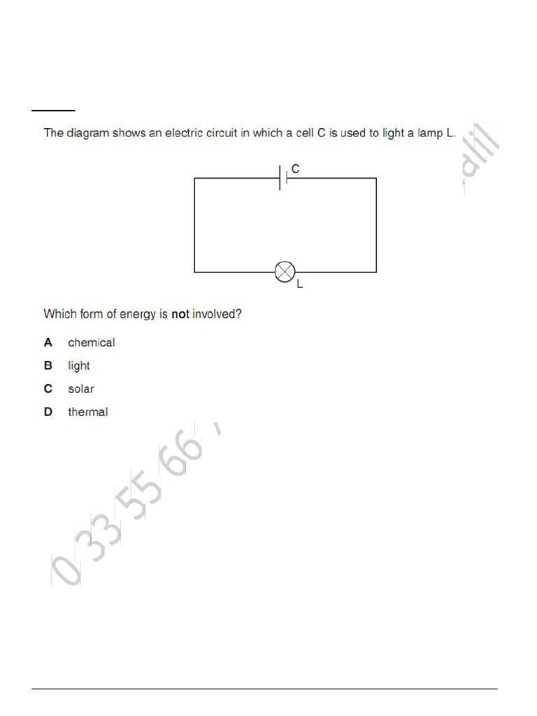 O Level Physics Unit 08 - O-Level MCQs - Energy Sources and Transfer of ...