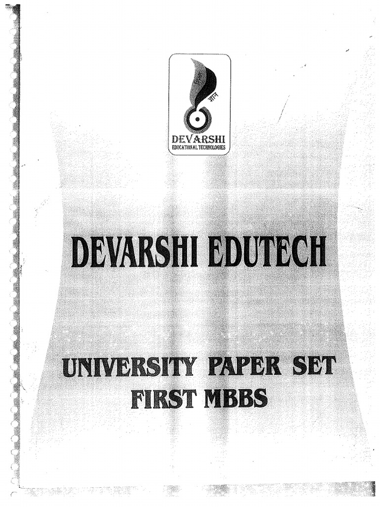 Devarshi Edutech University Pepar Set First MBBS | PDF