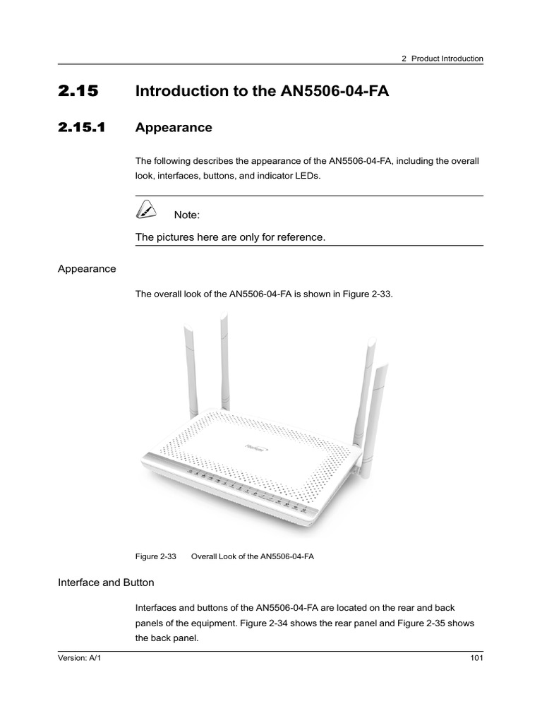 AN5506-04 FA Series GPON Optical Network Terminal Product Manual ...