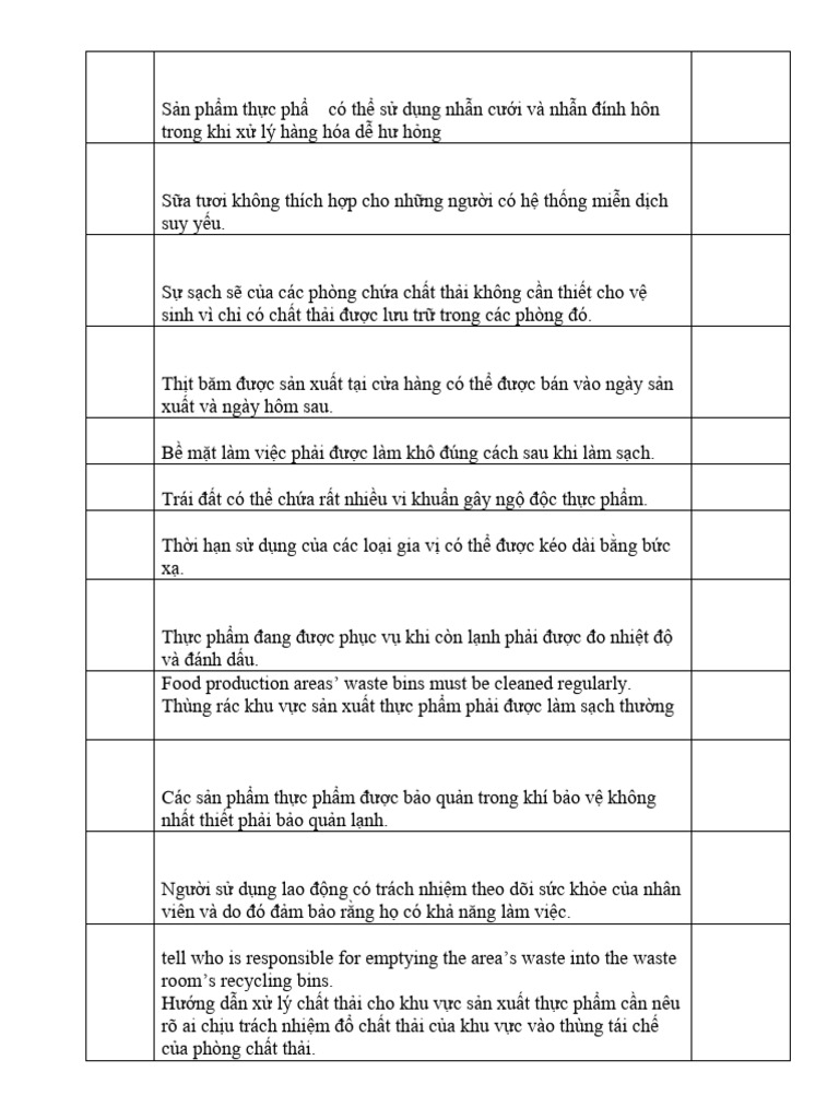 Hygiene Passport Practice - FN | PDF