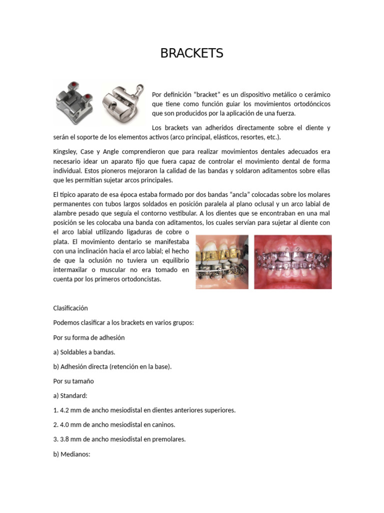 Tipos y Funciones de Brackets Ortodónticos | PDF | Tecnología
