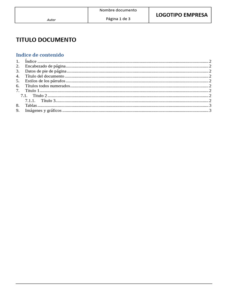 Plantilla Documentacion Proyecto | PDF